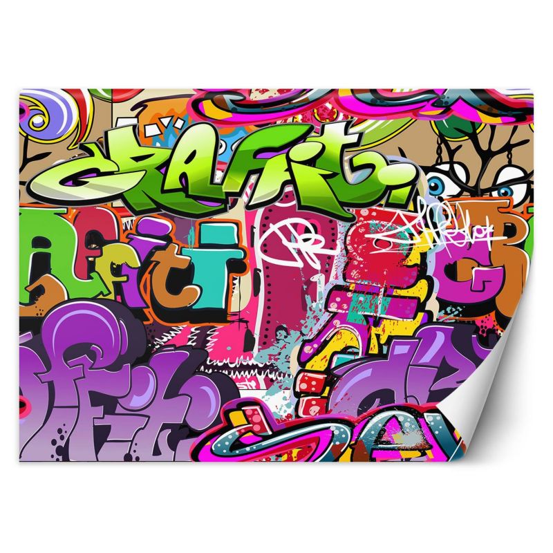 Fototapeta Feeby Graffiti art w neonowych kolorach street art 254x184 1 szt