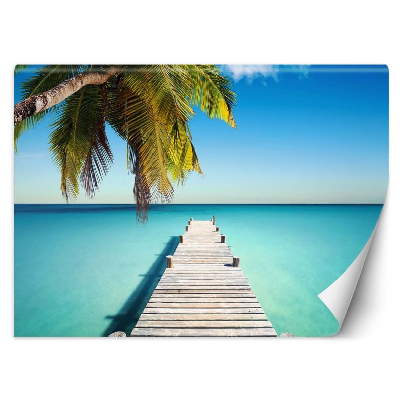 Fototapeta Feeby Tropikalna plaża palmy pomost natura 200x140 1 szt | Majsterkowanie w Castoramie