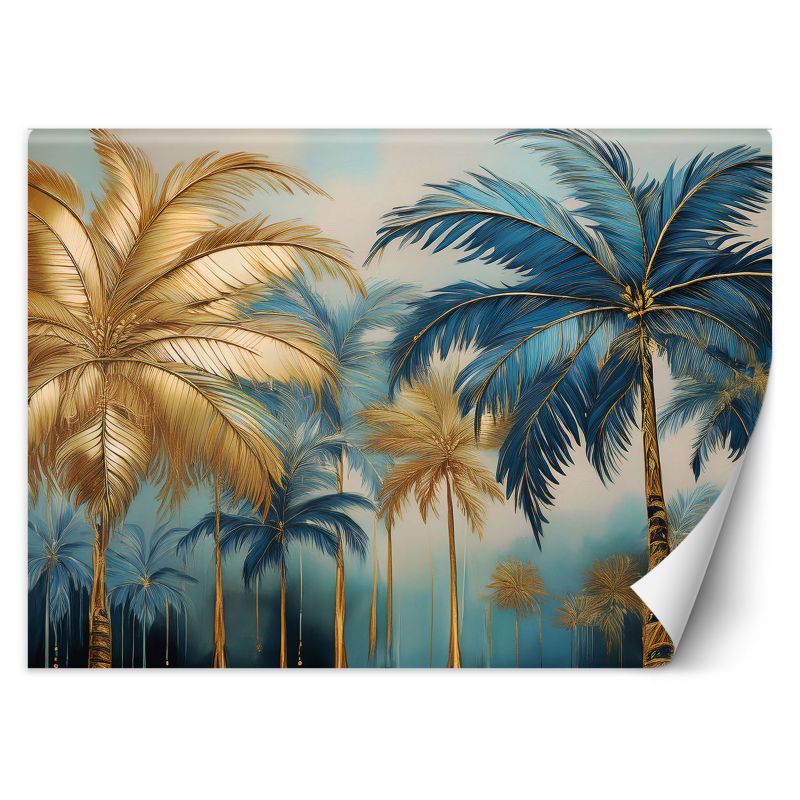 Fototapeta Feeby Złote I Błękitne Palmy Abstrakcja 350x245 1 szt | Majsterkowanie w Castoramie