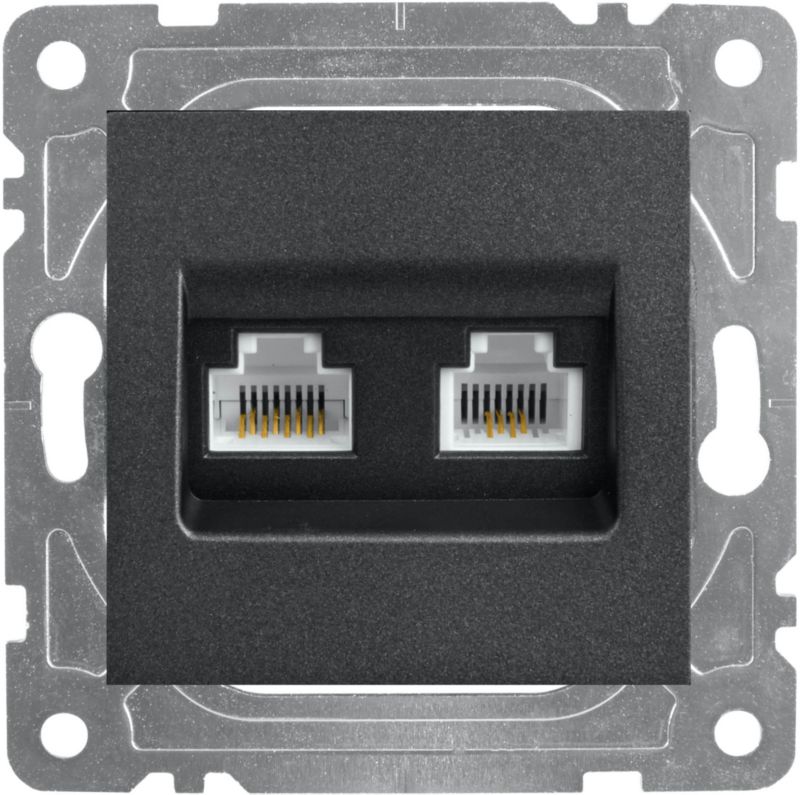 Gniazdo Dpm Quad RJ45 / RJ11 czarne | Majsterkowanie w Castoramie