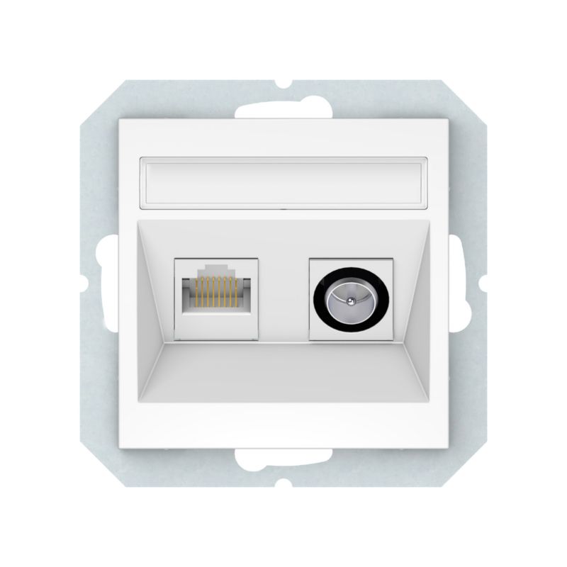 Gniazdo komputerowo-antenowe DPM Solid Vilma QUADRUM RJ45/TV białe ...