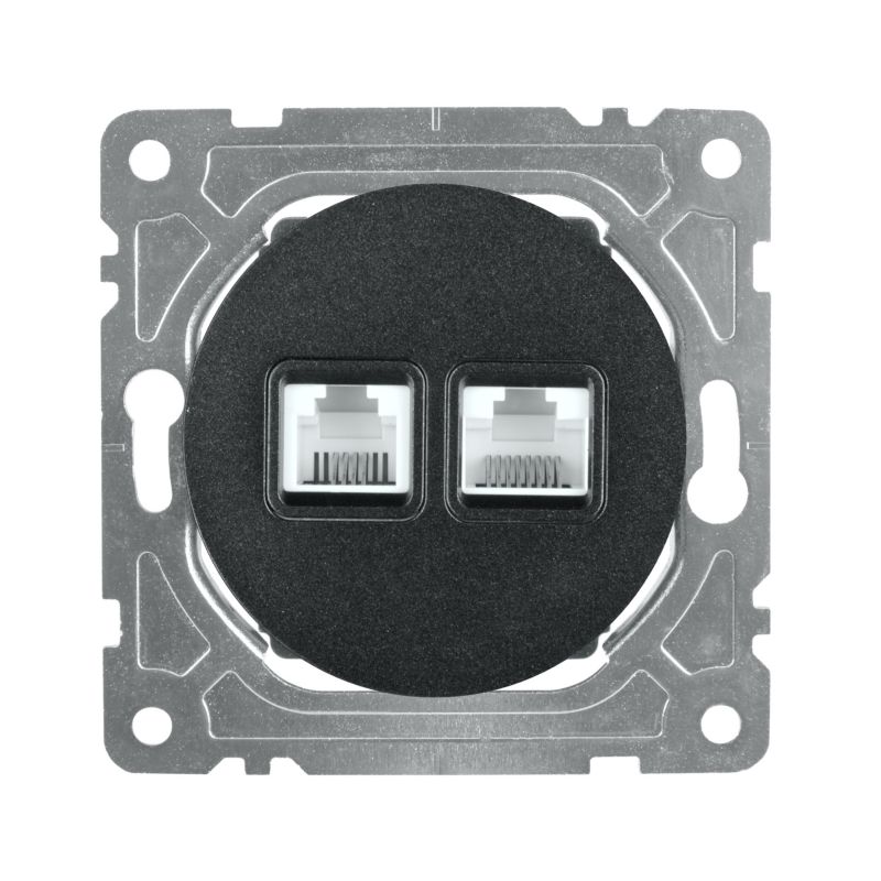 Gniazdo komputerowo-telefoniczne RJ45/RJ11 DPM Solid Electromalt Oval ...