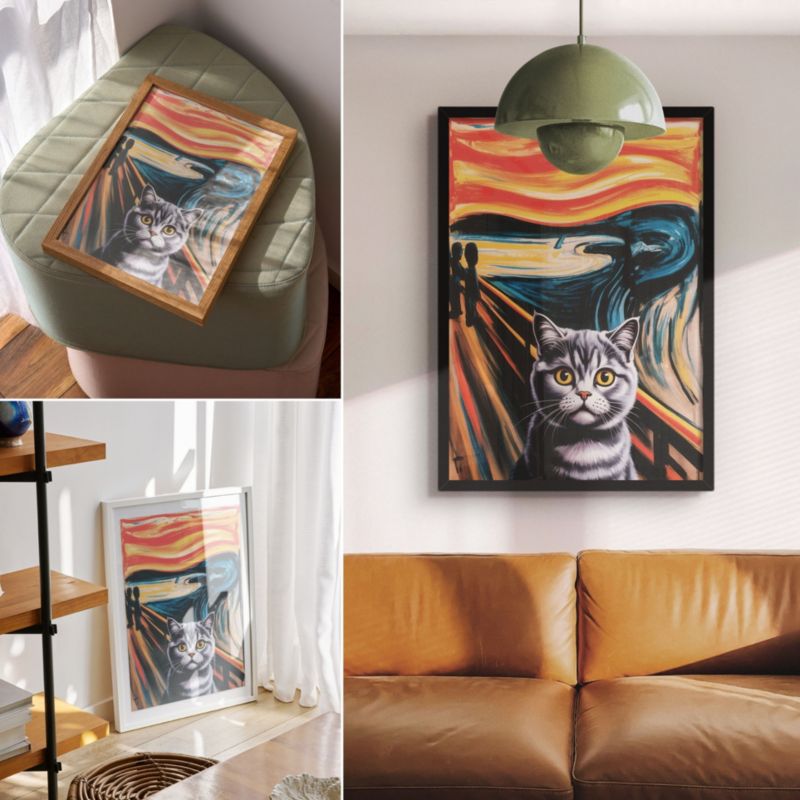Grafika Na Ścianę ArtPrintCave 21x29,7 cm Krzyk i kot Monako 1 szt.