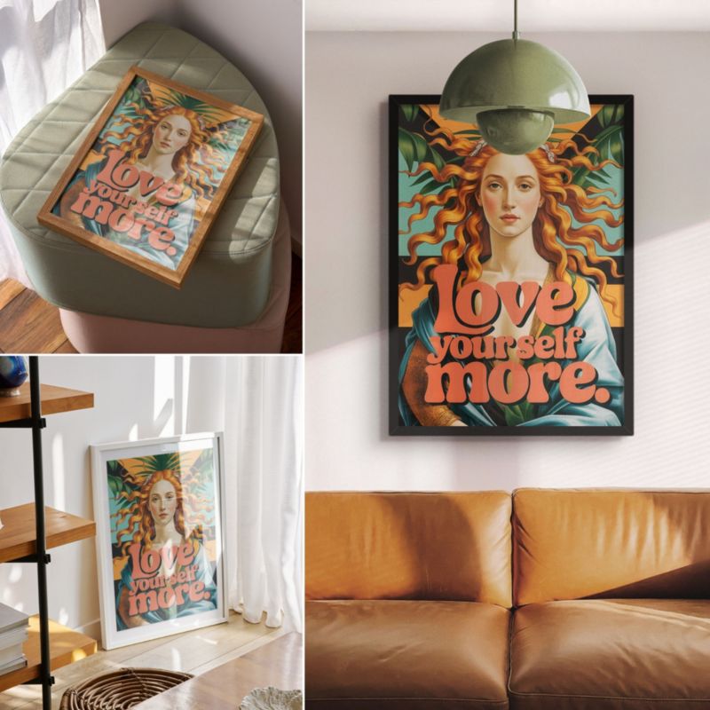 Grafika Na Ścianę ArtPrintCave 59,5x84 cm Love yourself more ...