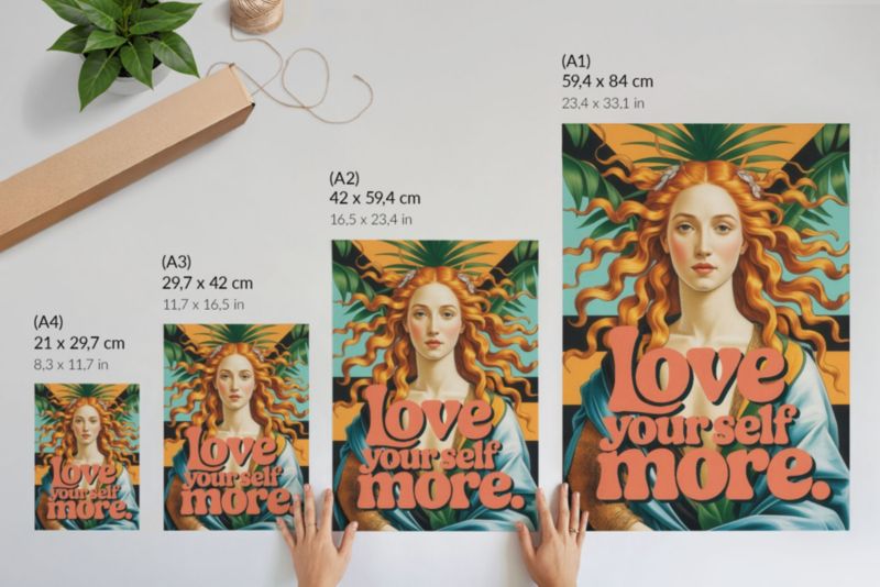 Grafika Na Ścianę ArtPrintCave 59,5x84 cm Love yourself more ...