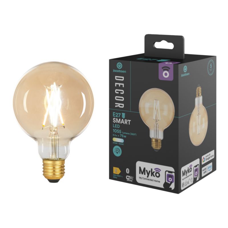 Inteligentna żarówka LED Filament Amber Jacobsen Myko G95 E27 1055 lm ...