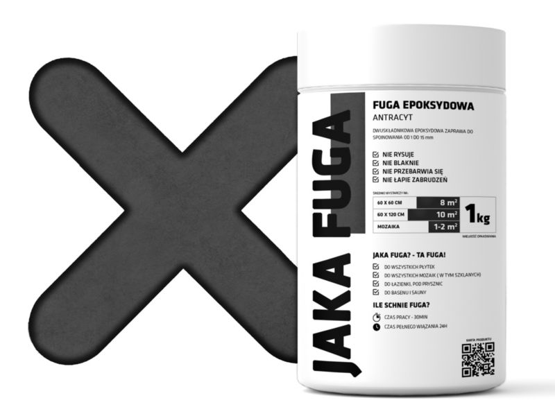 JAKA FUGA epoksydowa fuga Antracyt do płytek i mozaik 1kg 1 szt ...