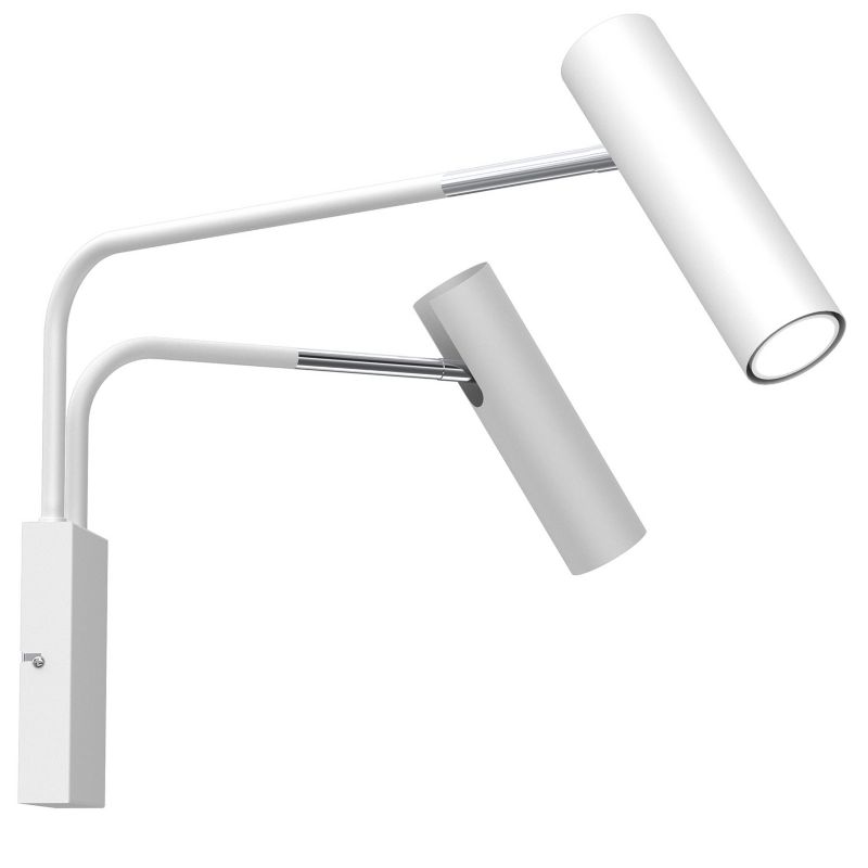Kinkiet ścienny Luminex Axion biały mat-chromowany do czytania 2 x GU10 ...