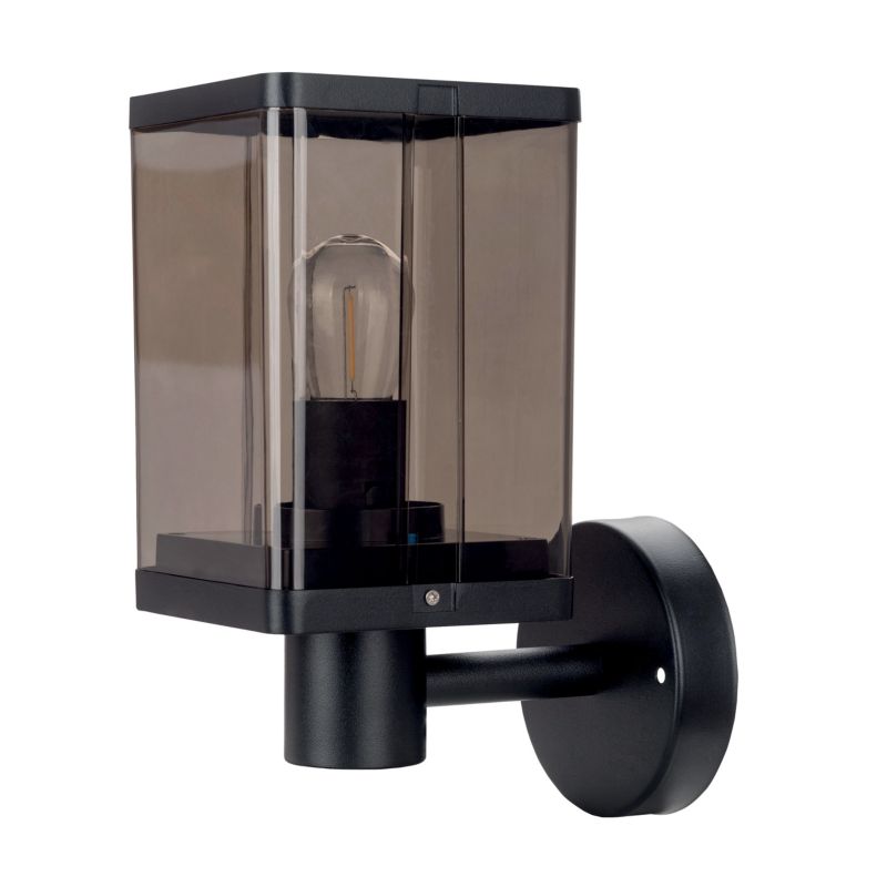 Kinkiet LED XUDO 1x E27 max. 60W IP44 Przydymiony Klosz Czarny 1 szt ...