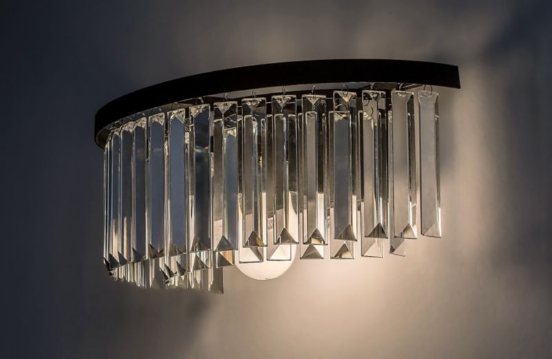 Kinkiet Rabalux Eloisa czarny E27 IP20 metal-szkło max 25W 1 szt.