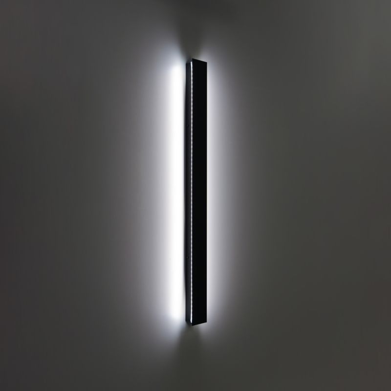 Kinkiet zewnętrzny wąski pas 30cm Italux Mutti 4K czarny piaskowany LED ...