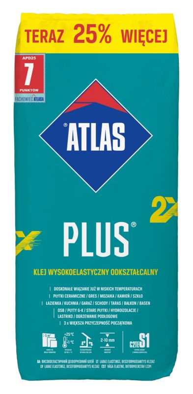 Klej wysokoelastyczny Atlas Plus odkształcalny 25 kg