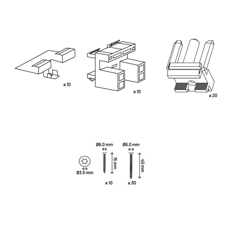 Klipsy kończące Neva 40 szt. | Majsterkowanie w Castoramie