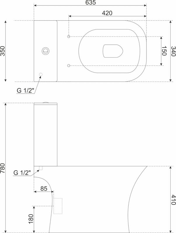 Kompakt wc Kerra Kamet z deską duroplast w komplecie odpływ poziomy 1 szt.