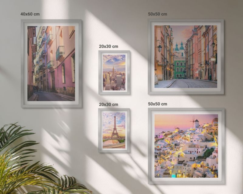 Komplet 5 Obrazów ArtPrintCave (2x50x50+2x20x30+40x60cm) Srebrna rama ...