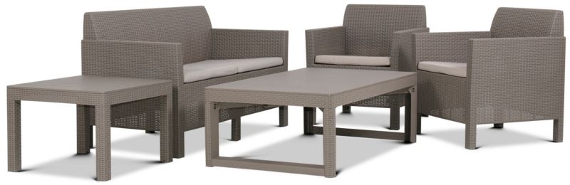 Komplet Mebli Ogrodowych Keter Orlando Set 4-osobowy z Ławostołem Lyon ...