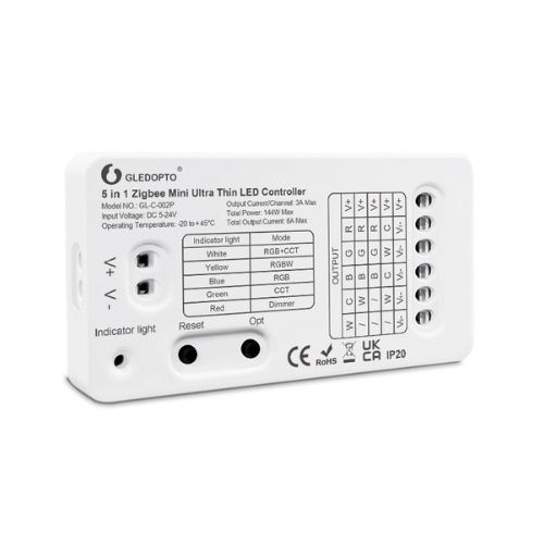 Kontroler LED Mini Sone ZigBee RF 5w1 Tuya RGB+CCT RGBW CCT Dimmer 3A 1szt.