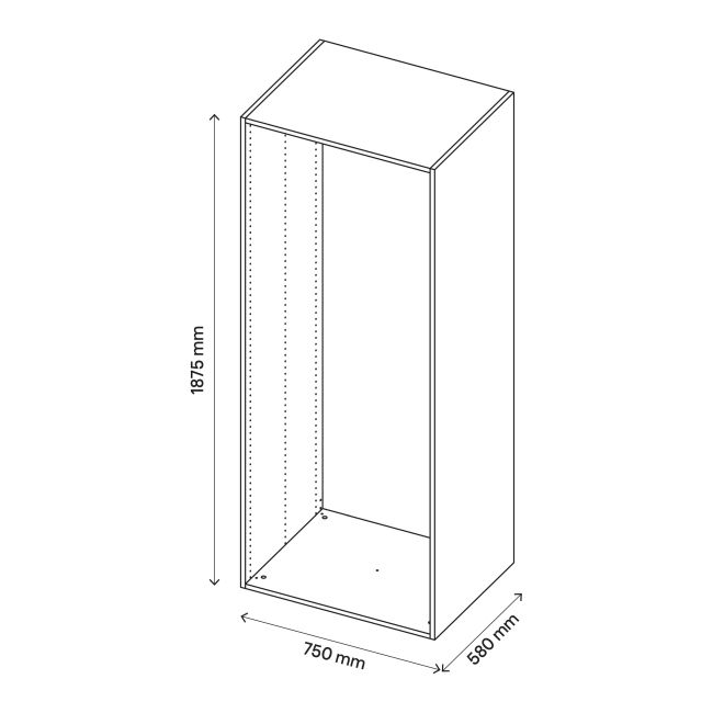 Korpus GoodHome Atomia 58 x 187,5 x 75 cm biały