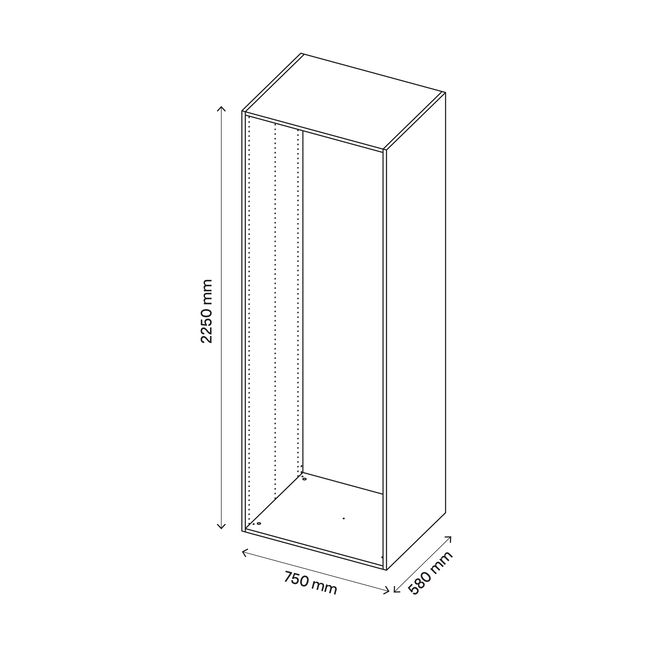 Korpus GoodHome Atomia 58 x 225 x 75 cm dąb szary