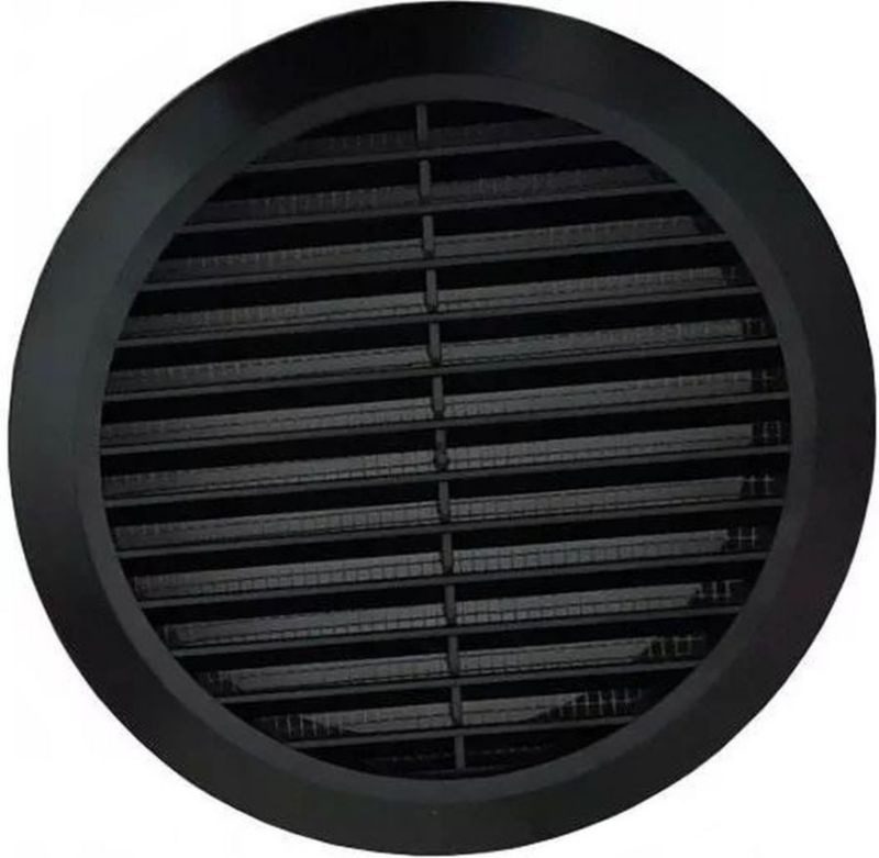 Kratka wentylacyjna Awenta Classic czarna 125x125 mm z siatką przeciw ...