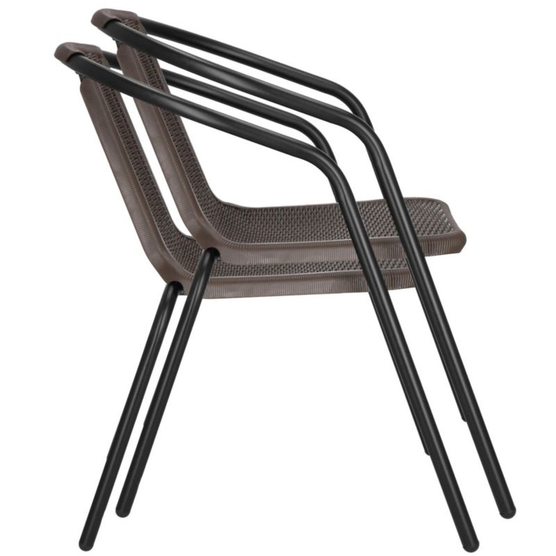 Krzesła ogrodowe metalowe Springos brązowe 2 szt. | Majsterkowanie w Castoramie