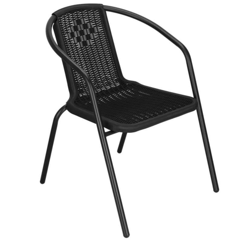 Krzesło ogrodowe Springos metalowe na balkon czarne 1 szt. | Majsterkowanie w Castoramie