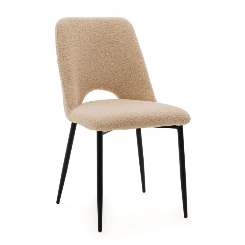 Krzesło tapicerowane New Home ORO ciemnobeżowe boucle teddy 1 szt ...