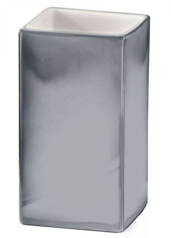 Kubek na szczoteczki Kleine Wolke Glamour stojący srebrny porcelana 250 ...