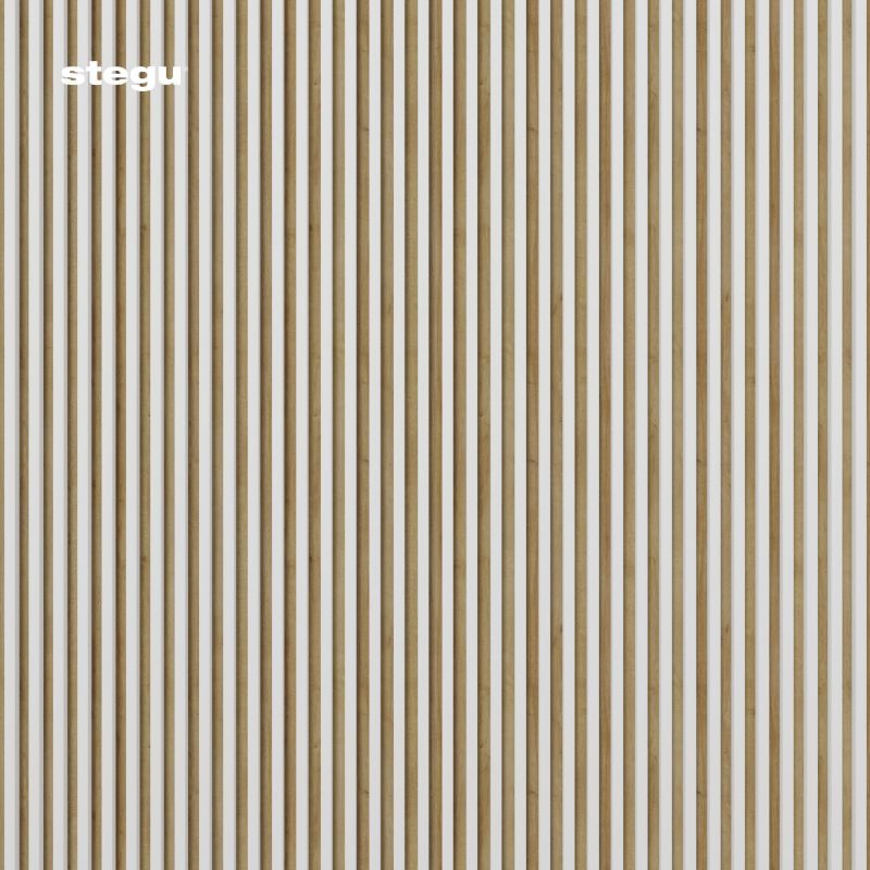Lamel ścienny Stegu Linea Slim 265 x 15 cm Panel biały/dąb 3 elementy ...