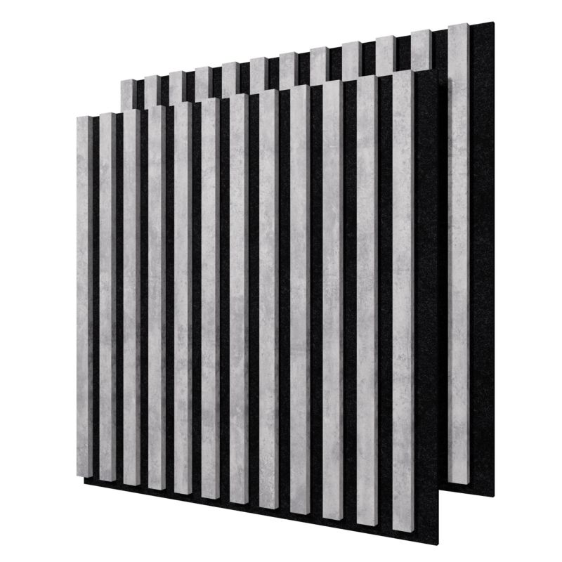 Lamele ścienne na czarnym filcu Stegu Linea Acoustic Proline, szare 60 ...