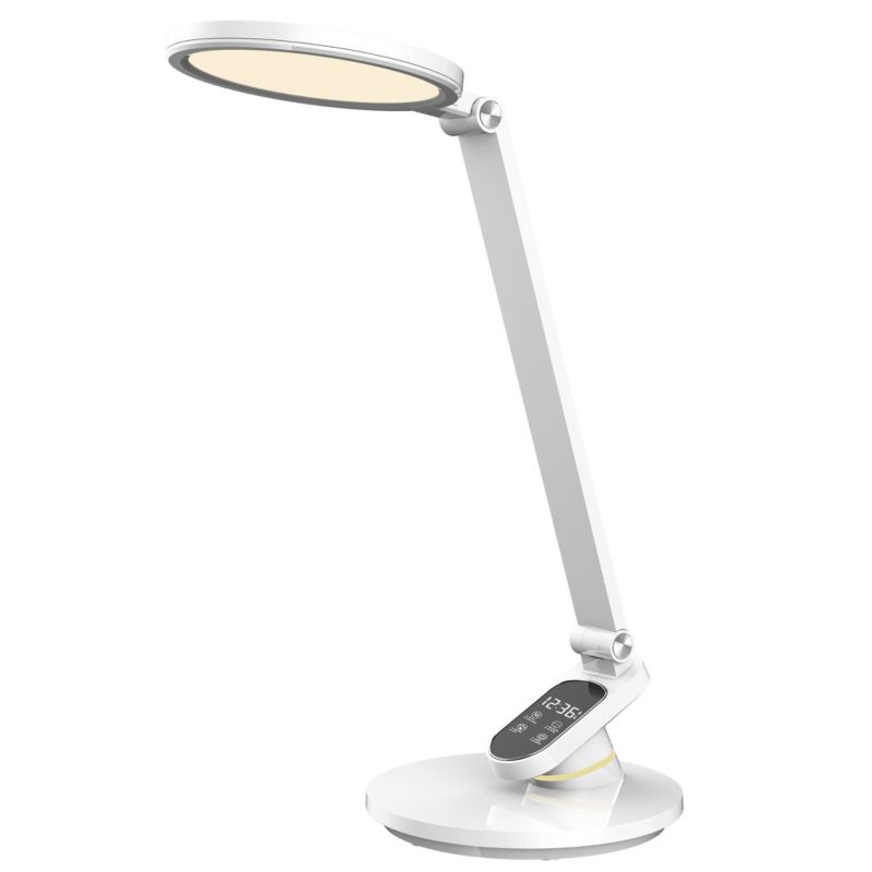 Lampa biurkowa JUMI szkolna NA BIURKO 45 cm stołowa LED trzy barwy DO PRACY z zegarem 1 szt ...