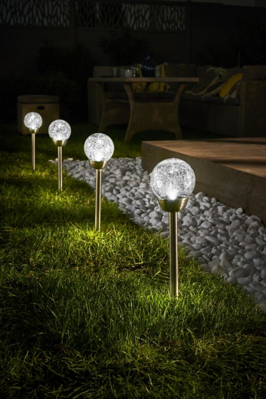 Lampa ogrodowa solarna LED Blooma 5000 K pęknięte szkło