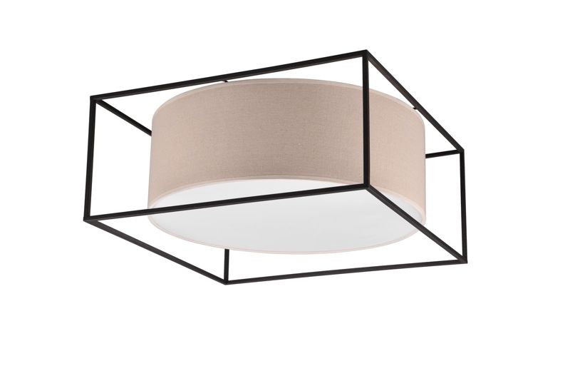 Lampa sufitowa Trio Ross czarno-beżowa wym: 22 x 50 x 50 cm 3xE27 x 25W ...