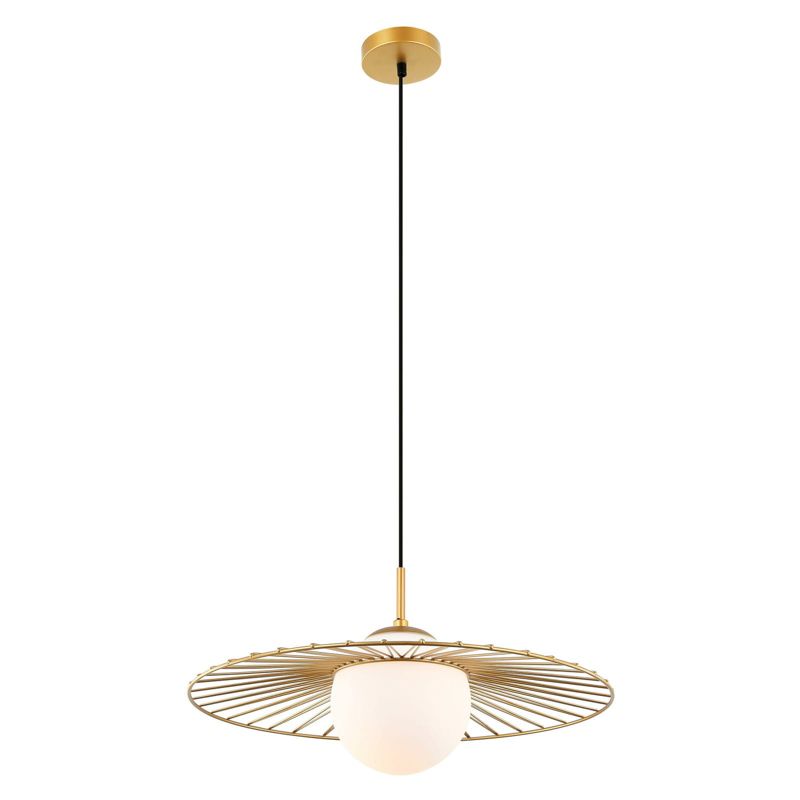 Lampa wisząca Italux Sally złoto-biała do jadalni nad stół 1xE27 x 40W ...