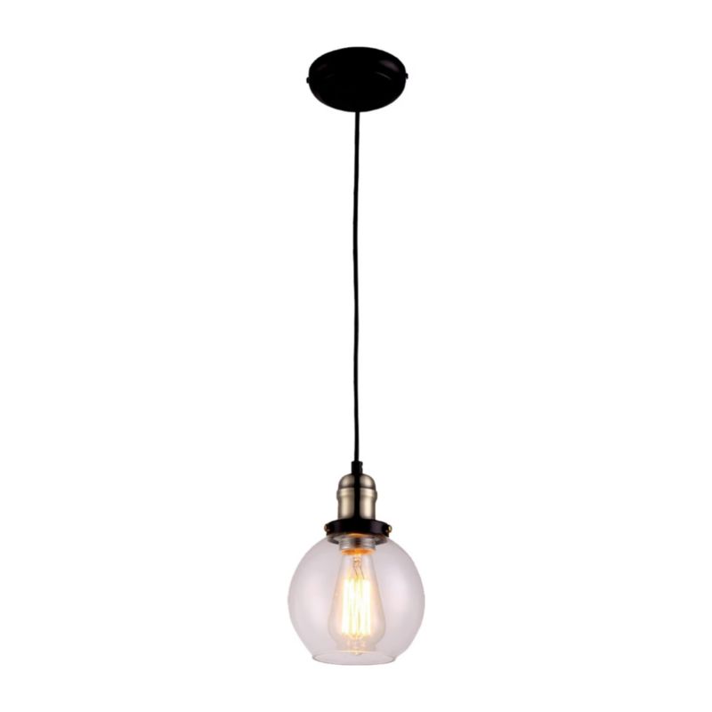 Lampa wisząca Kaja Samanta 0937 czarna-mosiądz-przezroczysty ...