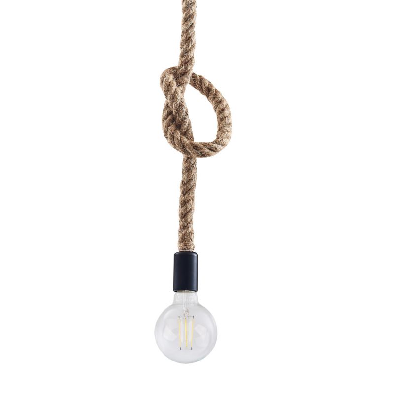 Lampa wisząca Polux Rope brązowo-czarna wym: 150 x 6 x 3,8 cm 1xE27 x ...