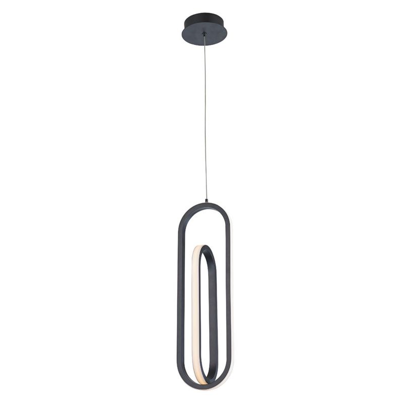 Lampa wisząca Quintiesse Demark 8570 matowy czarny do kuchni wbudowany ...