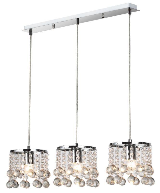 Lampa wisząca Reality London Crystal 0217 chromowana kryształowa 3xE14 ...