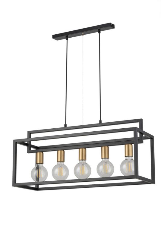 Lampa wisząca Sigma Lighting Vigo 1048 czarno-złota dekoracyjna 5xE27 x ...