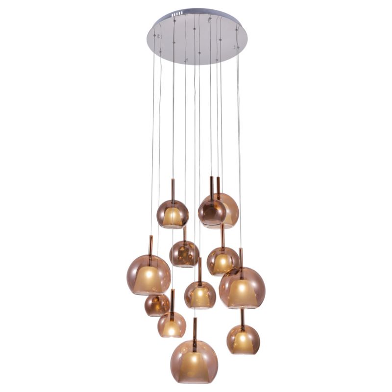 Lampa Wisząca SPOT Light 12xG4 Max.20W Blask Chromu i Miedzi, Wyjątkowy ...