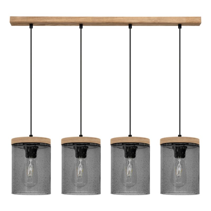 Lampa Wisząca SPOT Light 4xE27 Max.60W Drewno Sosnowe FSC ze Szklanym ...