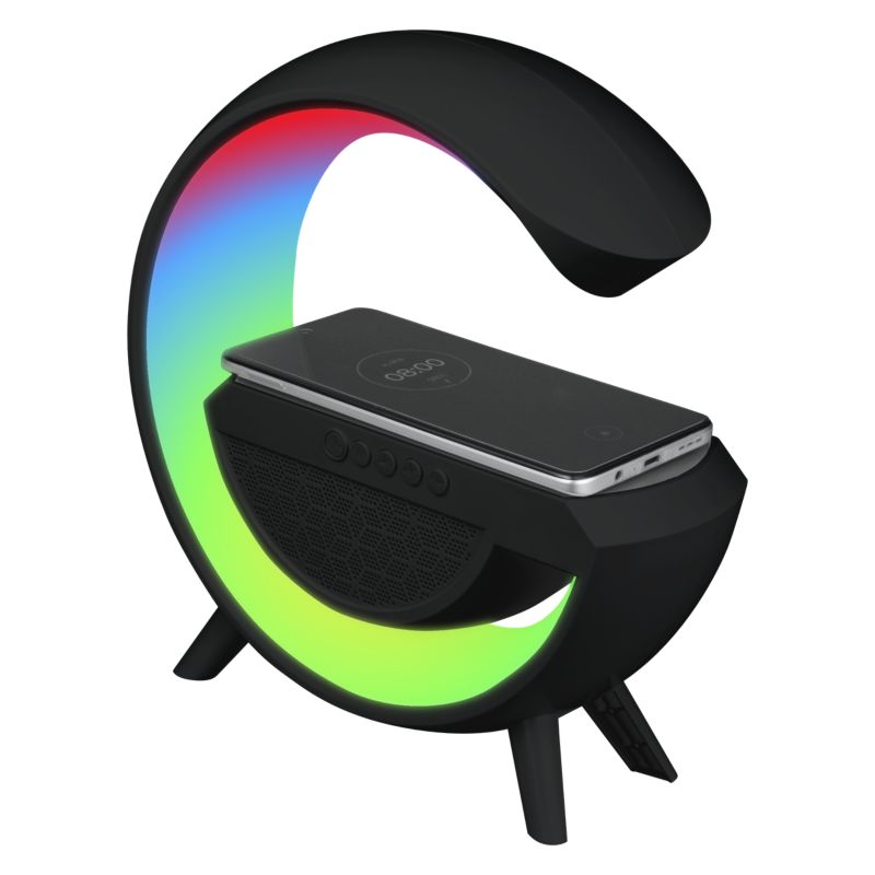 Lampka biurkowa DPM z głośnikiem BT RGB czarna