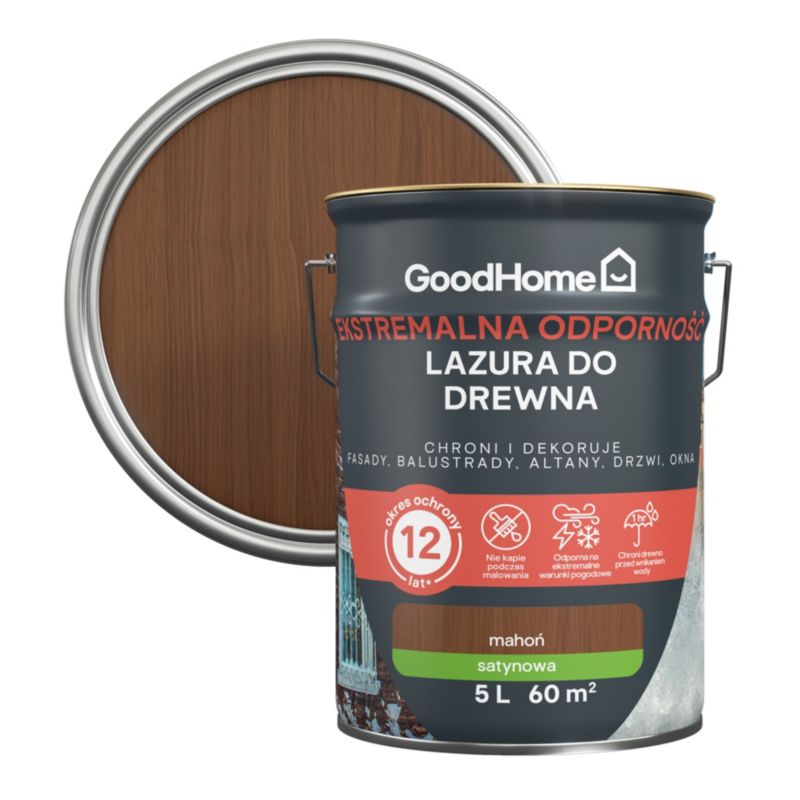 Lazura GoodHome 12 lat mahoń 5 l | Majsterkowanie w Castoramie