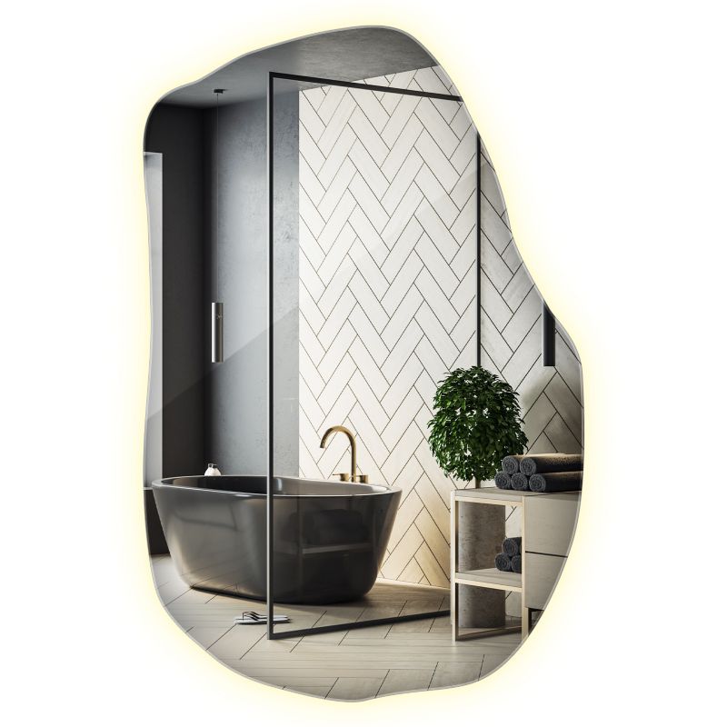 Lustro Łazienkowe Scienne Wallfluent 70 cm x 45,5 cm Neutralna Barwa ...