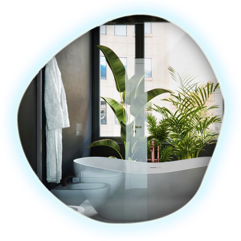 Lustro LED Nieregularne Nowoczesne Wallfluent 58x58 cm Ścienne Zimna ...