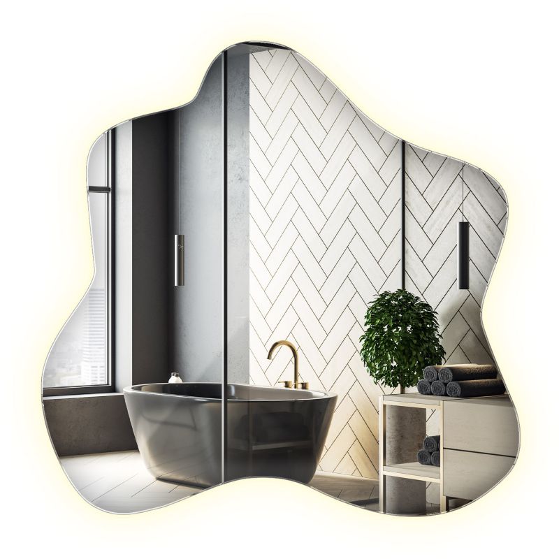 Lustro LED Nieregularne Wiszące Do Łazienki Wallfluent 58x58 cm ...