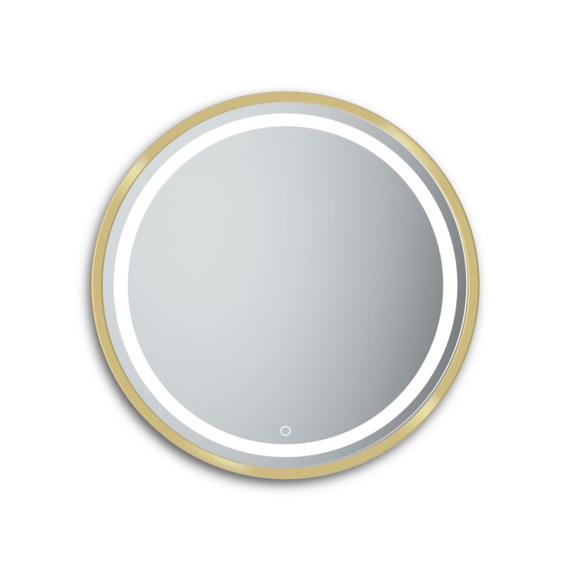 Lustro MIRADO Round Gold Touch Led fi 80 cm barwa zimna dotyk Power LED ...