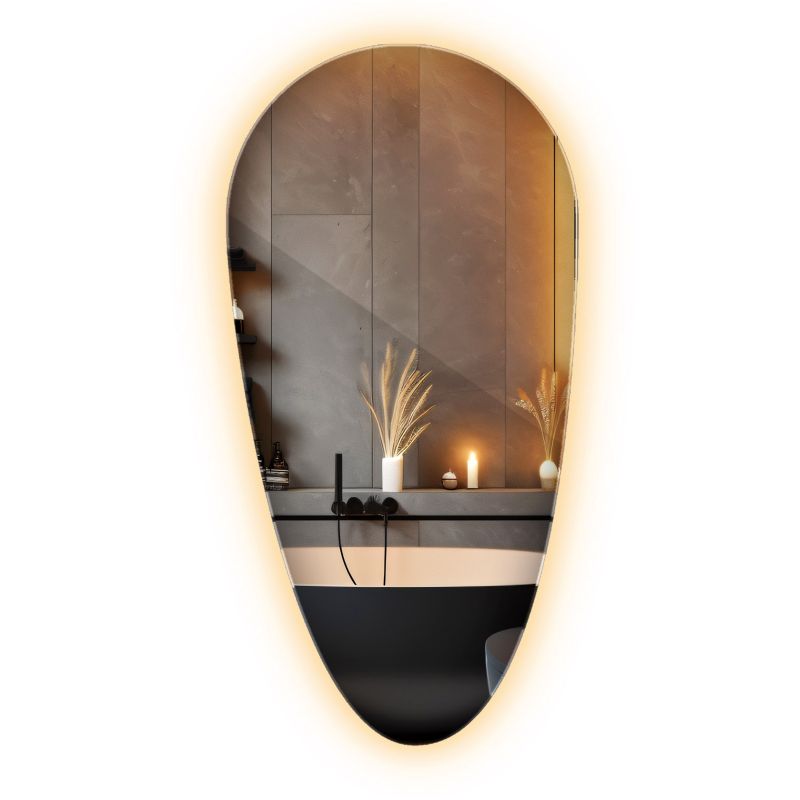 Lustro Nieregularne Do Łazienki Boho Wallfluent 35 cm x 70 cm Ciepłe ...