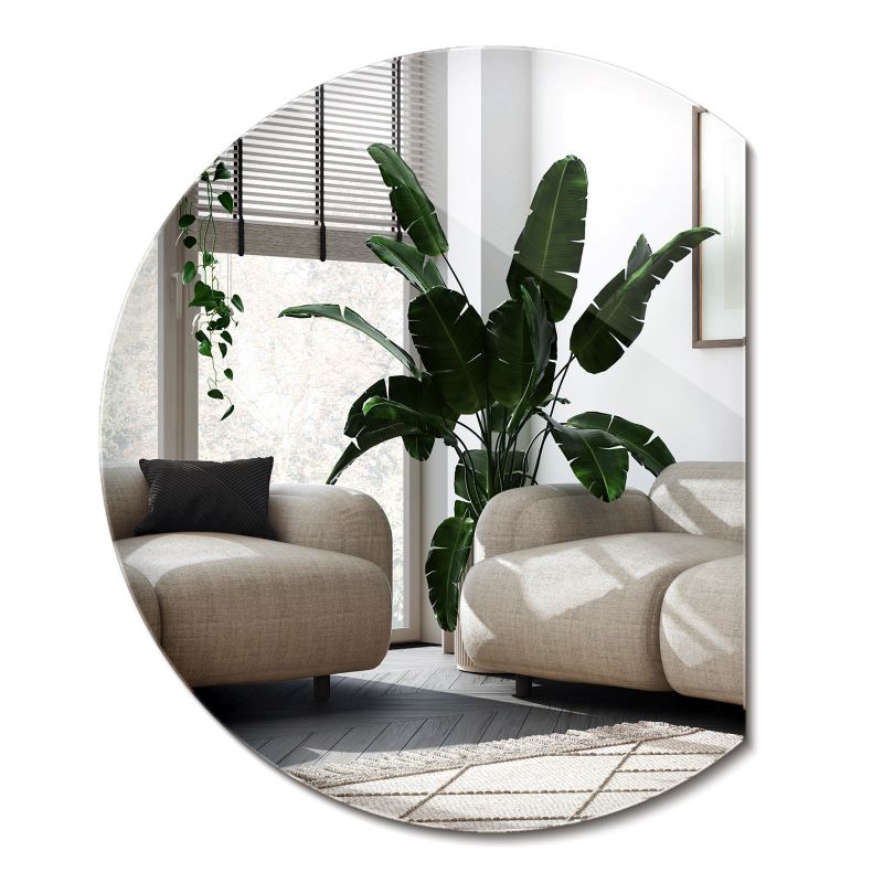 Lustro Okrągłe ze ściętym bokiem Wallfluent 74 x 90 cm do Salonu Korytarza 1 szt ...