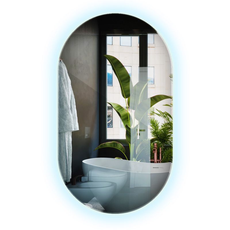 Lustro Owalne LED Tulup 40x70 cm Zimne Minimalistyczne 1 szt ...